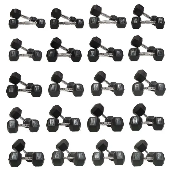 Morgan Rubber Hex Dumbbells- Pair (1 - 35kg) — Fitness At Home