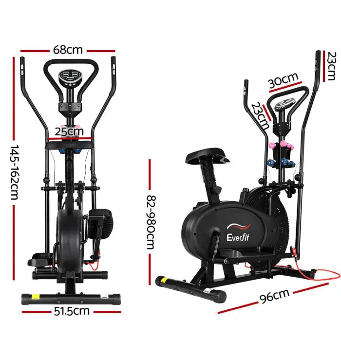 Everfit 6 in 1 Cross Trainer and Elliptical Bike with Lcd Screen